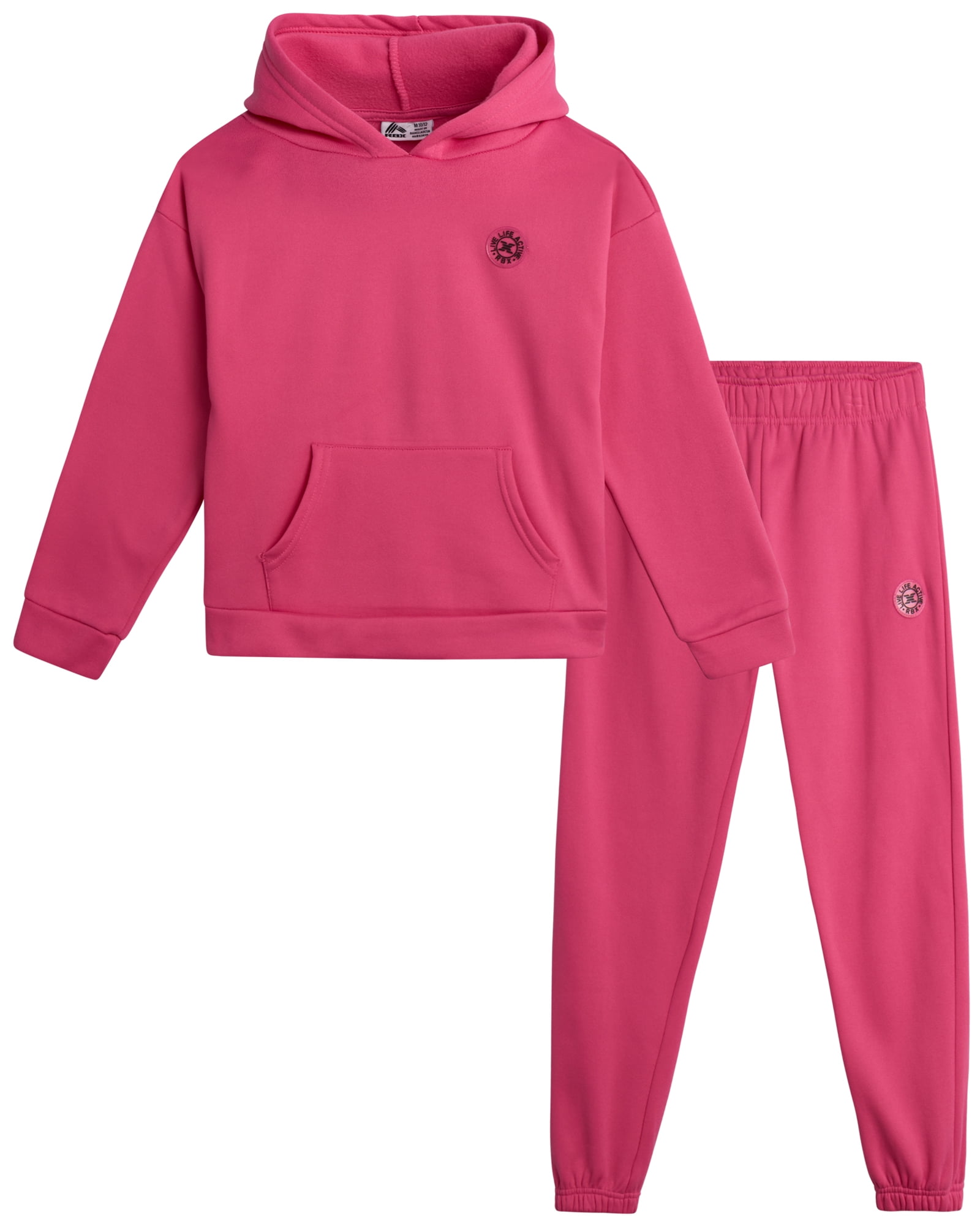 RBX Girls' Sweatsuit Set - 2 Piece Fleece Pullover Hoodie and Joggers ...