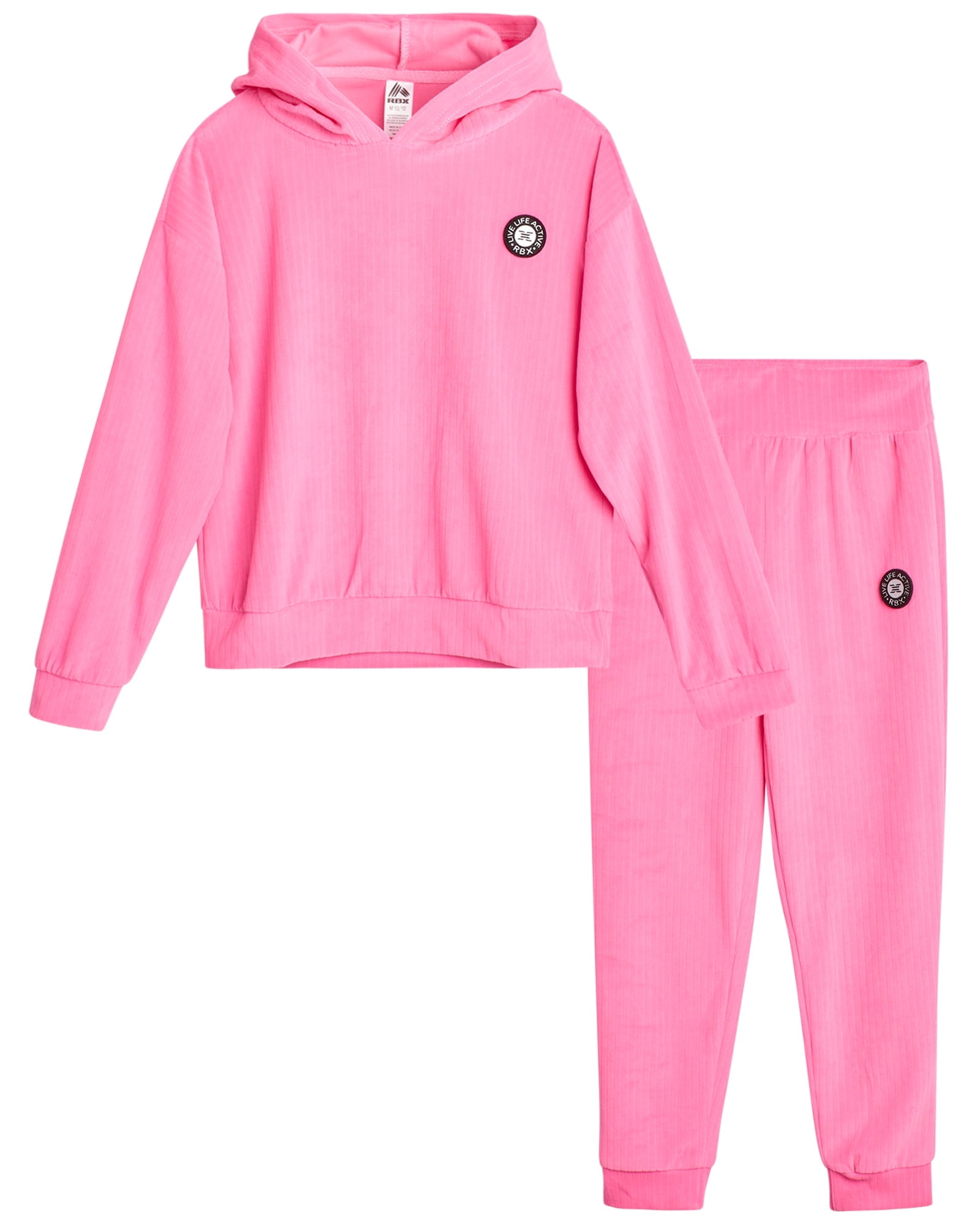 RBX Girls' Sweatsuit Set - 2 Piece Velour Pullover Hoodie Sweatshirt ...