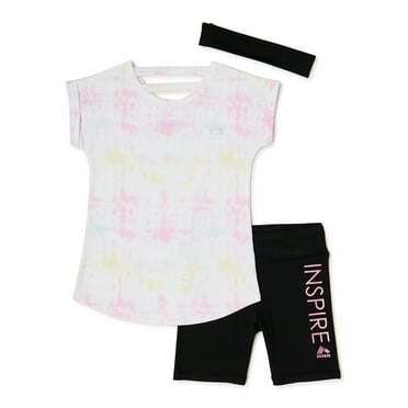 Athletic Works Girls Active Tank Top and Printed Bike Shorts, 2-Piece ...