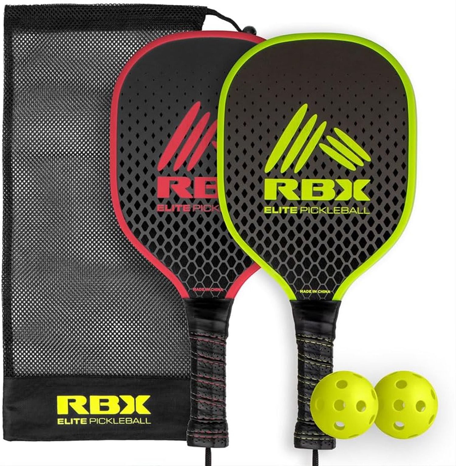 RBX Pickleball Set - (2) Premium Wooden Paddles, (2) X-40 Outdoor Balls ...