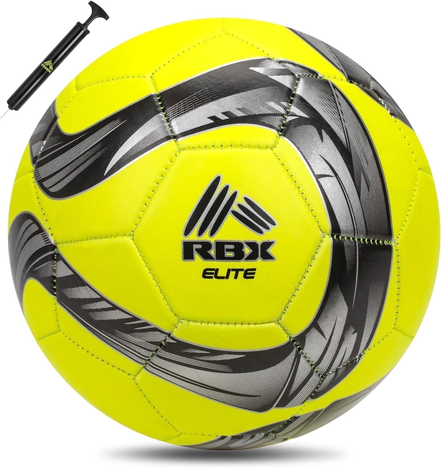 RBX Size 5 Soccer Ball: 32-Panel with Pump, Rubber Bladder, High ...