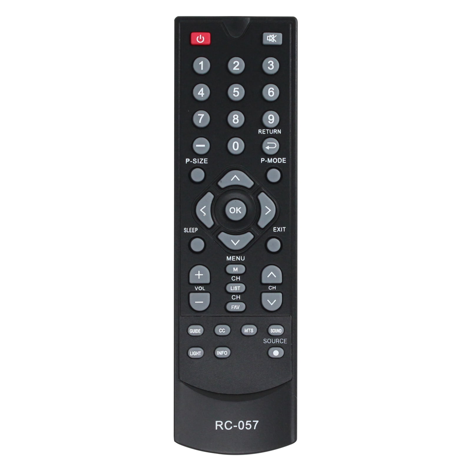 RC-057 Remote Control Replacement - Compatible with Coby TFTV1925 TV ...