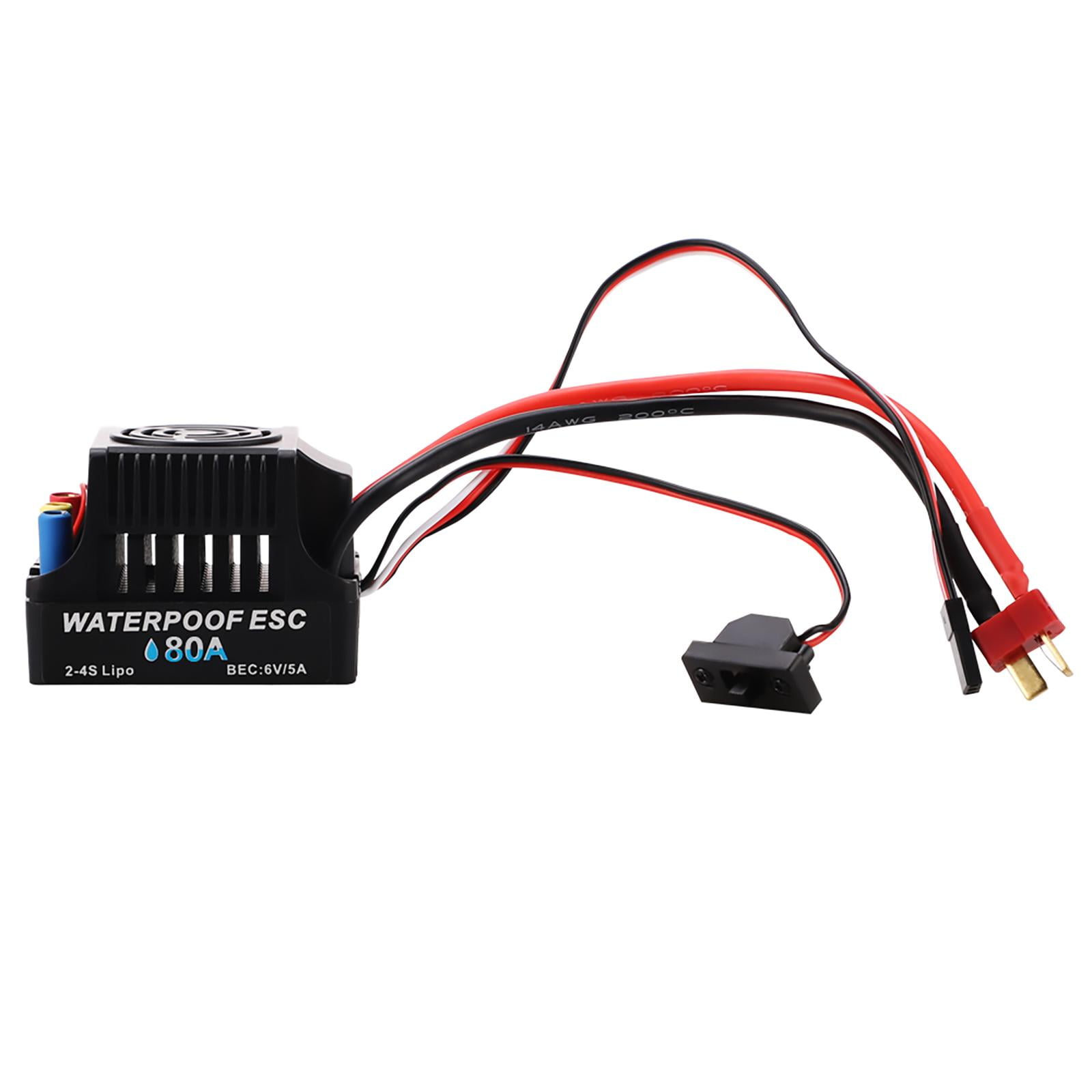 RC 80A Brushless ESC, Sensorless Brushless Motor Brushless Electric Speed Controller for 1/8 RC ...