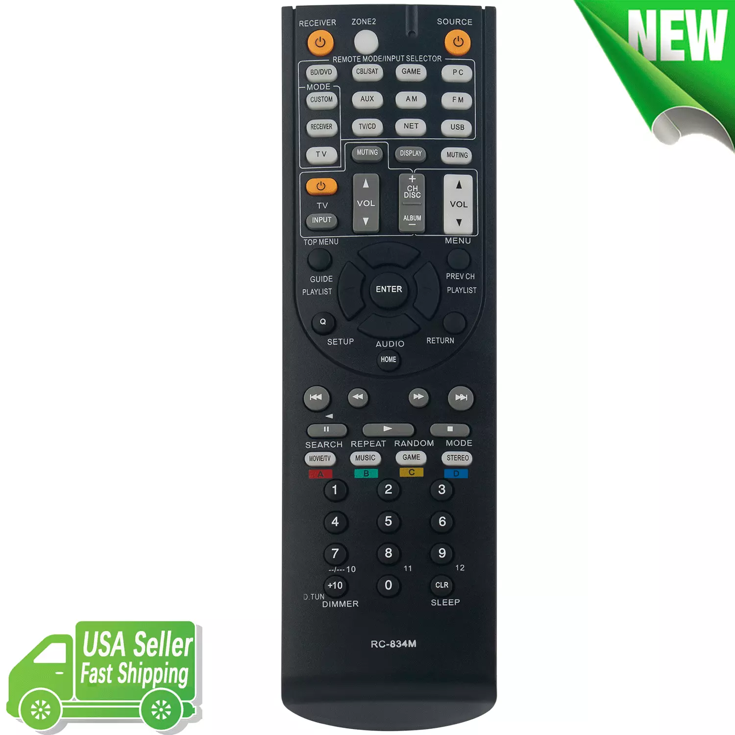 RC-834M Replace Remote Control for Onkyo AV Receiver TX-NR414 HT-RC440 HT-S7500 - Walmart.com