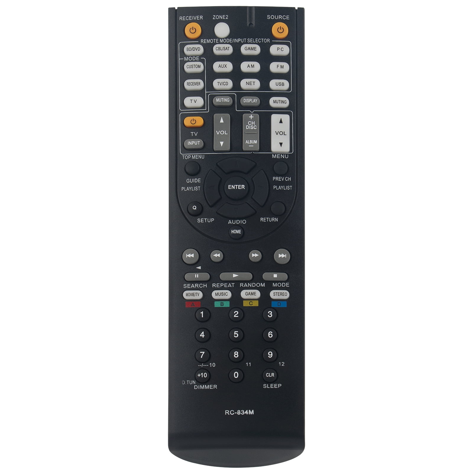 RC-834M Replaced Remote Control for Onkyo AV Receiver HT-S6500 HT-R758 ...