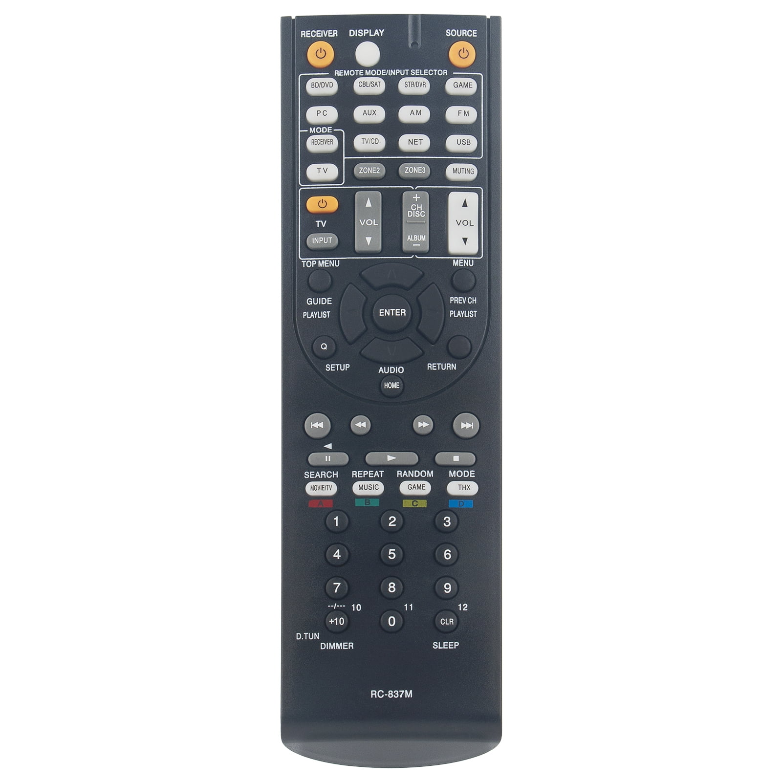 RC-837M Replaced Remote for Onkyo AV Receiver HT-S5800 HT-S7805 TX-NR818 TX-NR414 HT-S6500 RC ...