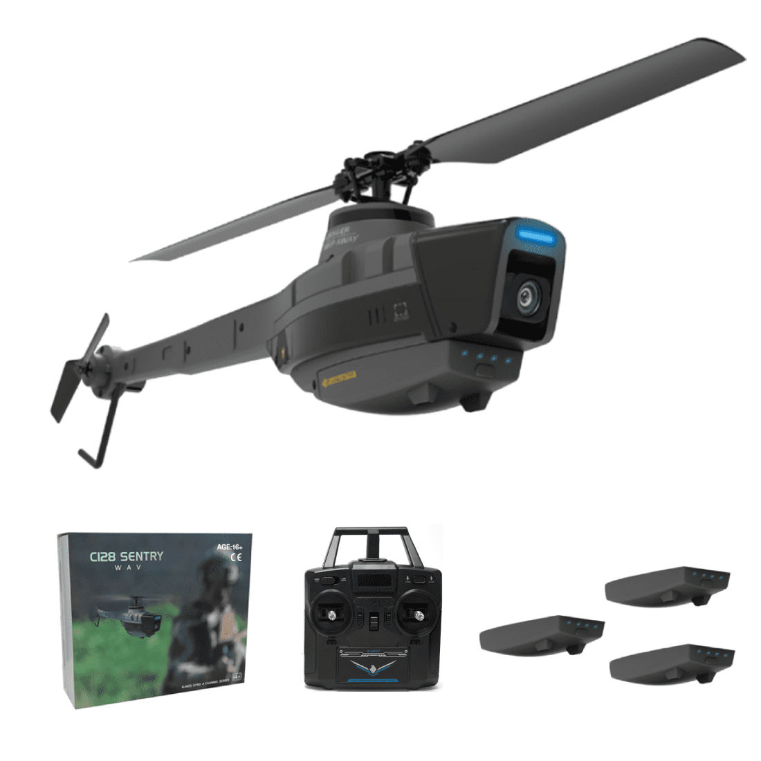 RC Aerial Vehicle Reconnai Military Aircraft, 2.4G 4CH Helicopter Model ...