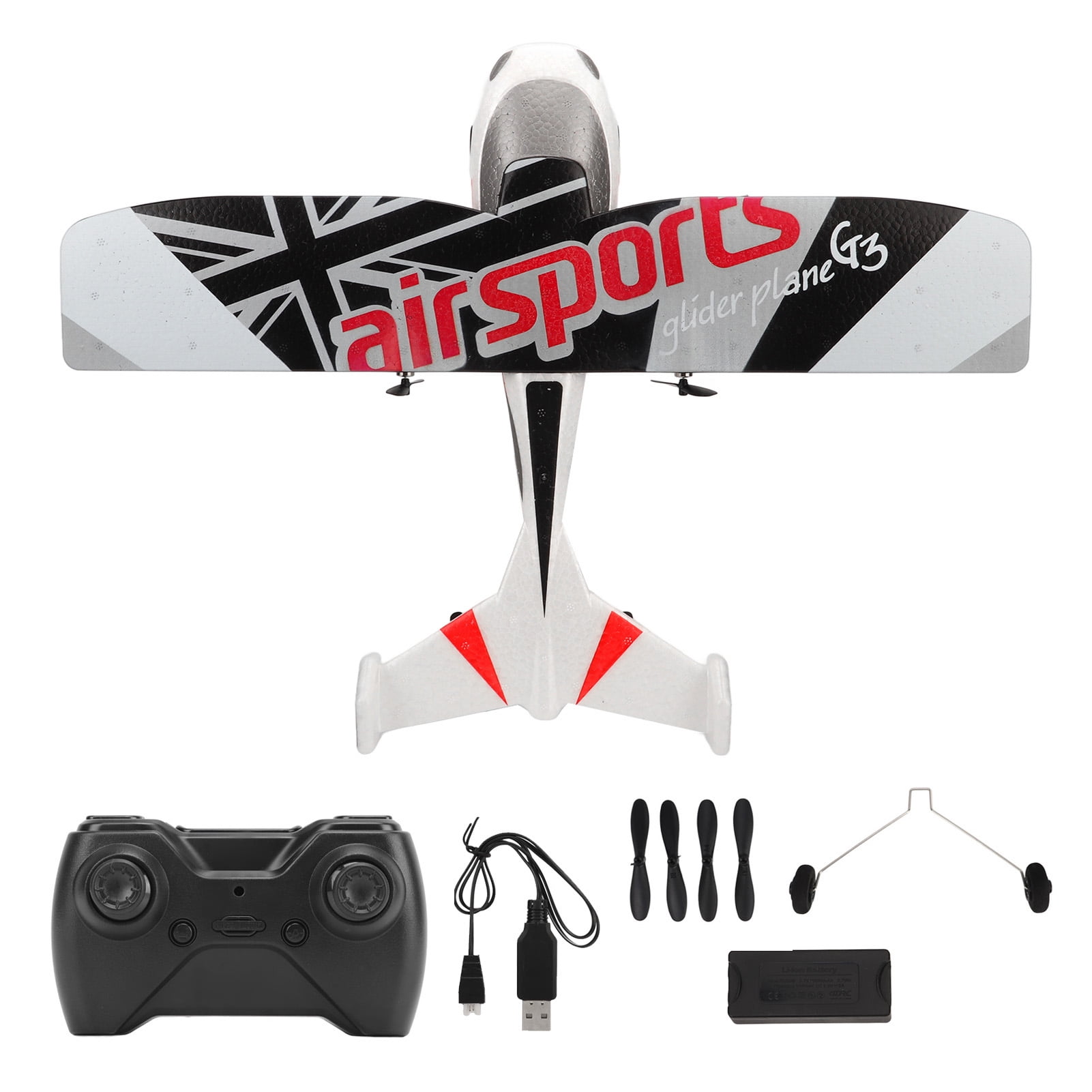 RC Airplane 2.4Ghz EPP Plastic Remote Control Aircraft Glider with LED ...