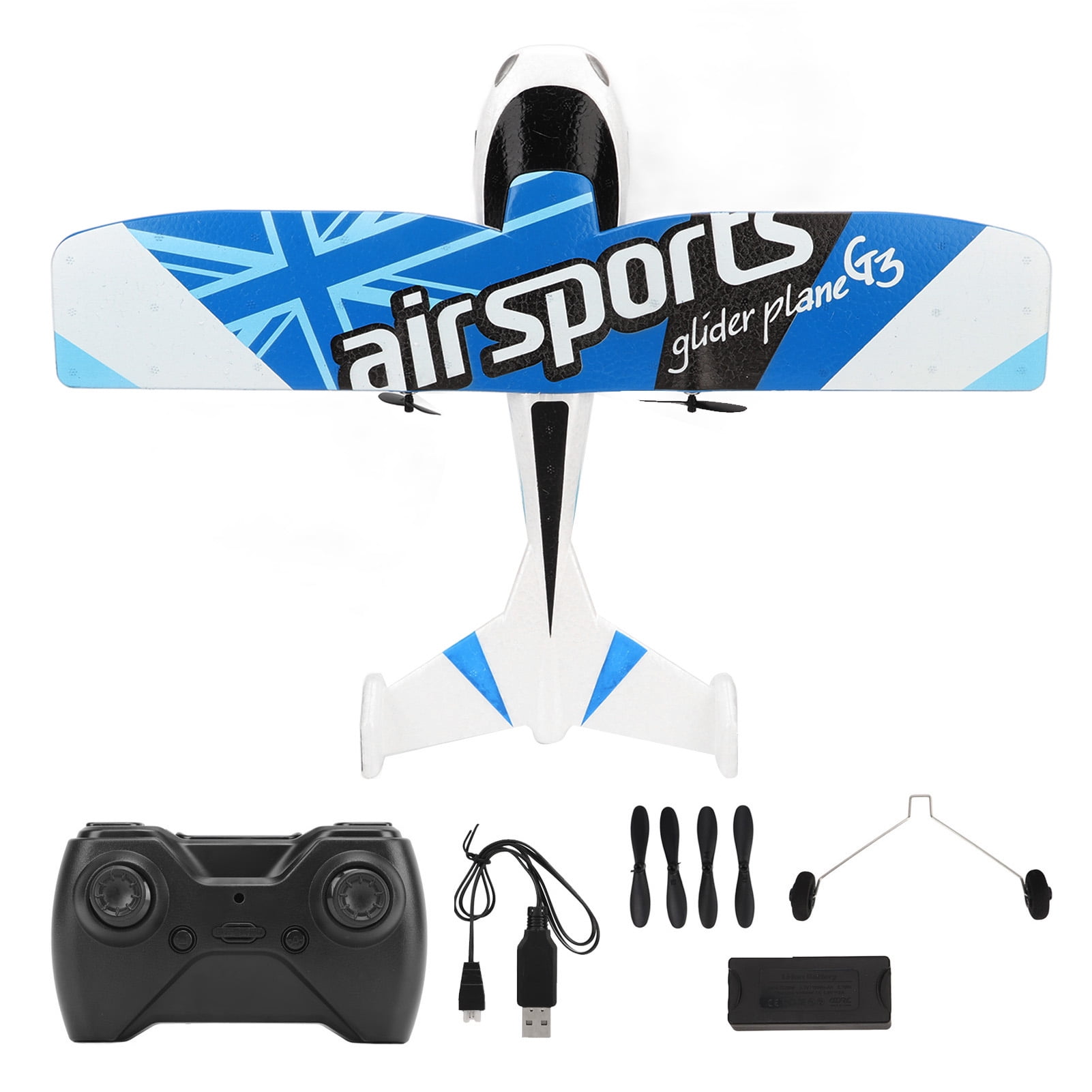 RC Airplane 2.4Ghz EPP Plastic Remote Control Aircraft Glider with LED ...