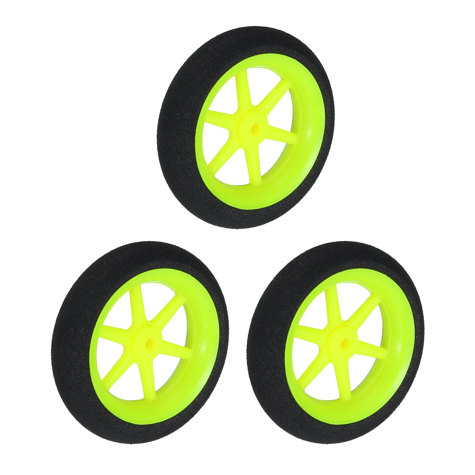 RC Airplane Wheels OD 1.97"xID 0.12" ,Green RC Sponge Wheels for DIY RC ...
