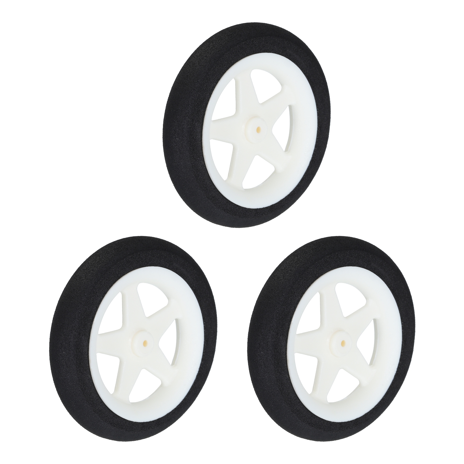RC Airplane Wheels OD 3.07"xID 0.07" ,White RC Sponge Wheels for DIY RC ...