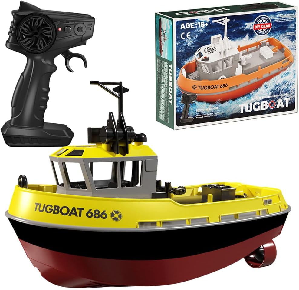 RC Boat, 1/72 2.4Ghz RC Tugboat for Pools and Lakes, High-Speed Remote ...