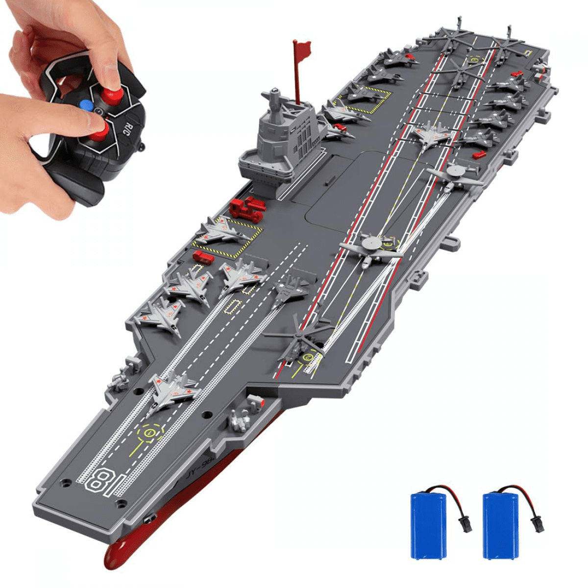 RC Boat,16-inch Warship Battleship Aircraft Carrier with 2 Rechargeable ...