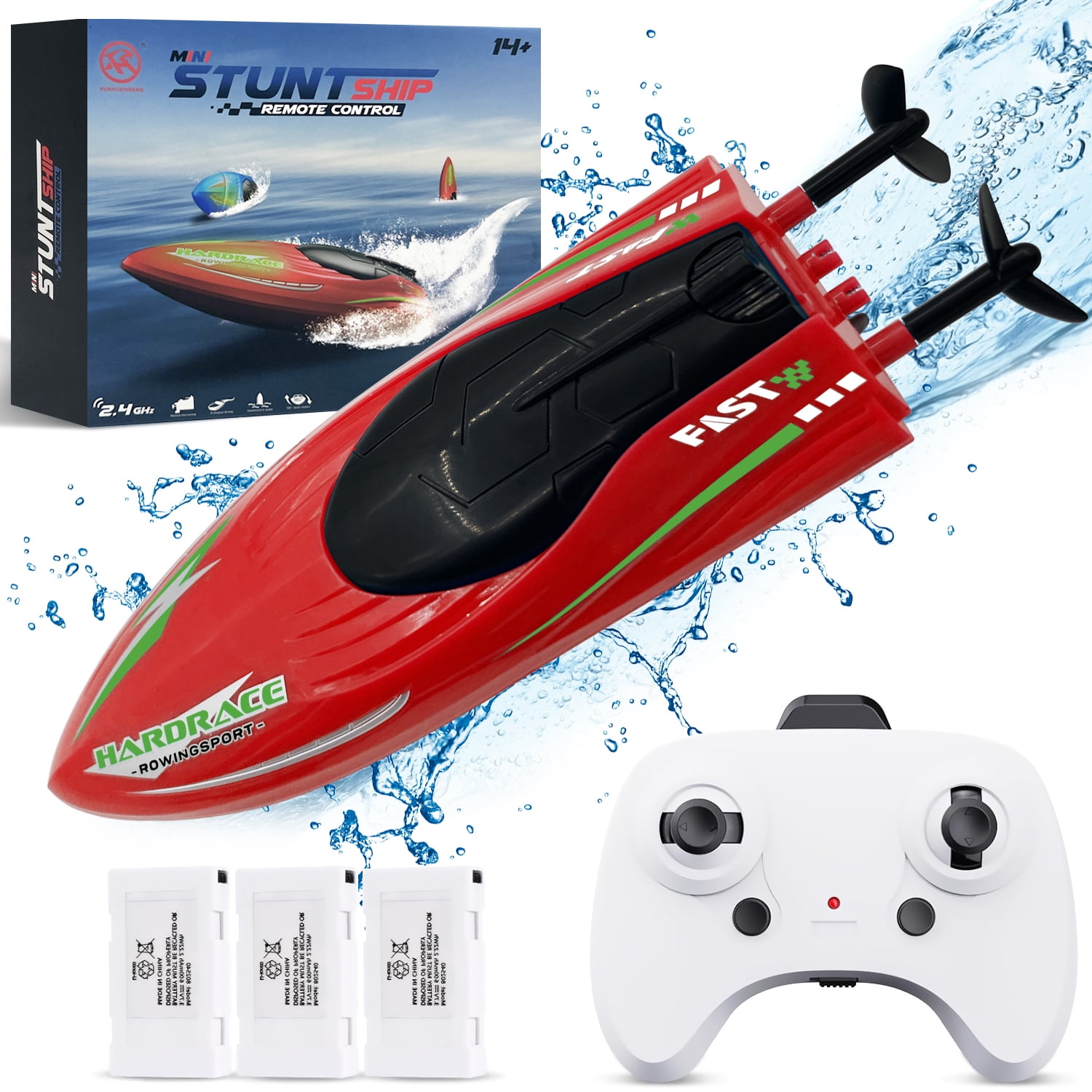Syenll RC Boat with LED Light, Remote Control Boat for Pools, 3 ...