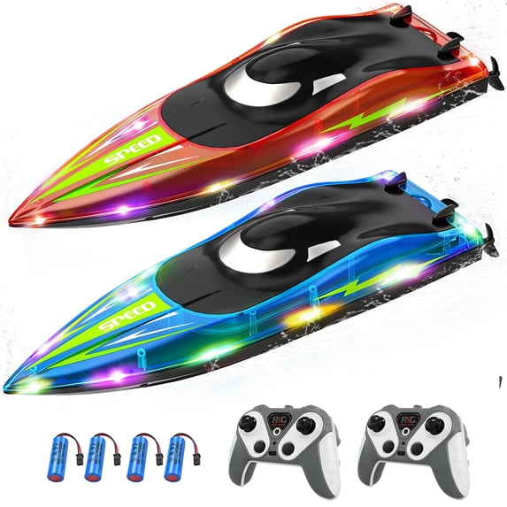 RC Boat with LED Lights - Toddler 14Inch Remote Control Boat for Kids ...