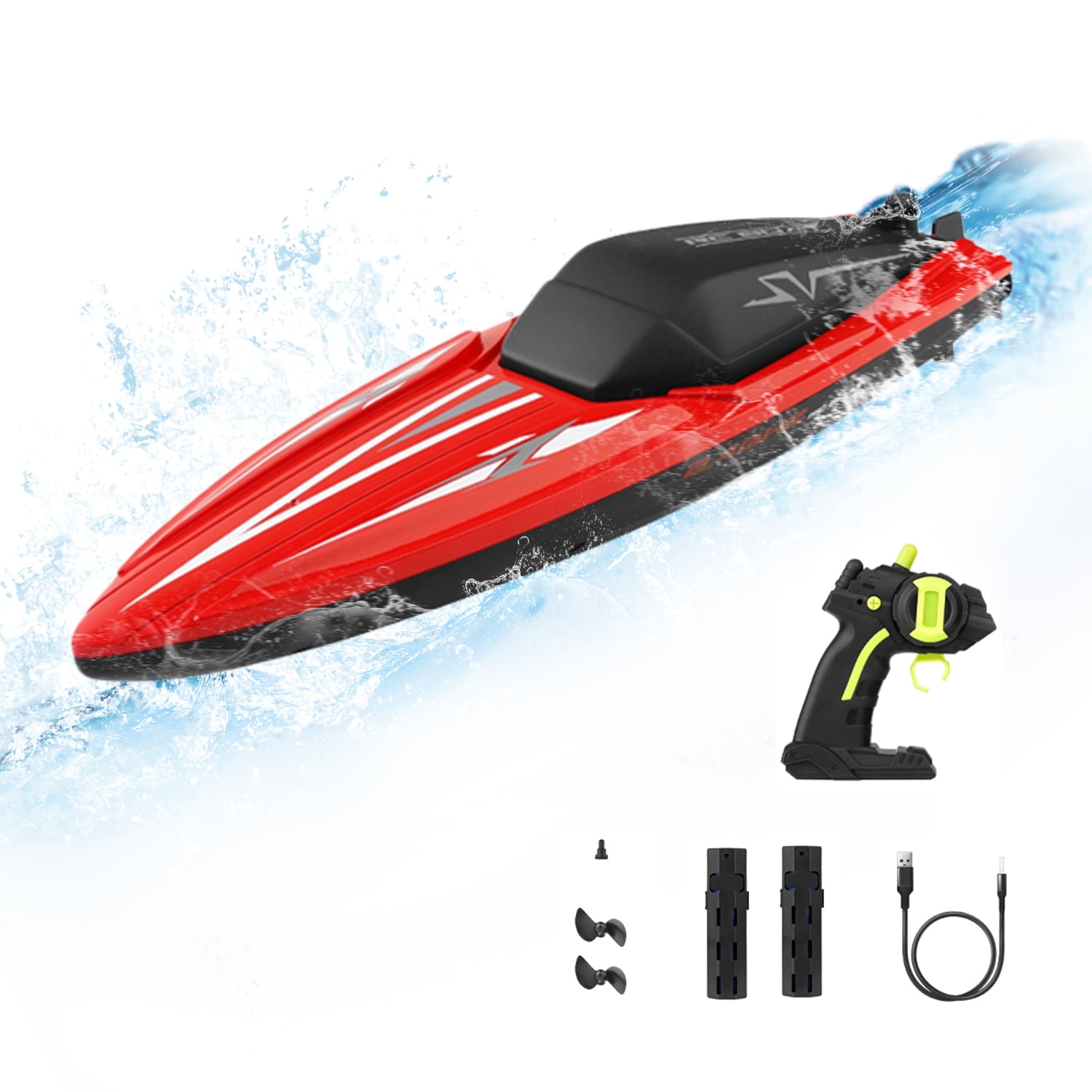 RC Boat for Pools and Lakes, 2.4 GHz Racing Fast Remote Control Boats ...