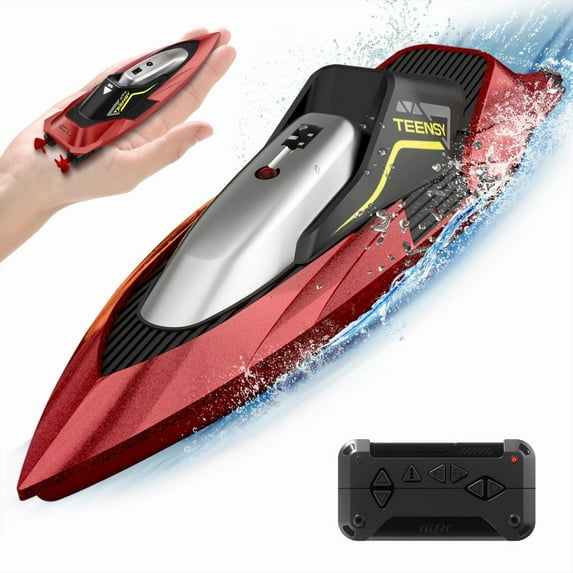 RC Boat for Pools and Lakes, 2.4G 20+ MPH Fast Remote Control Boat with LED Lights, Racing Boats ...