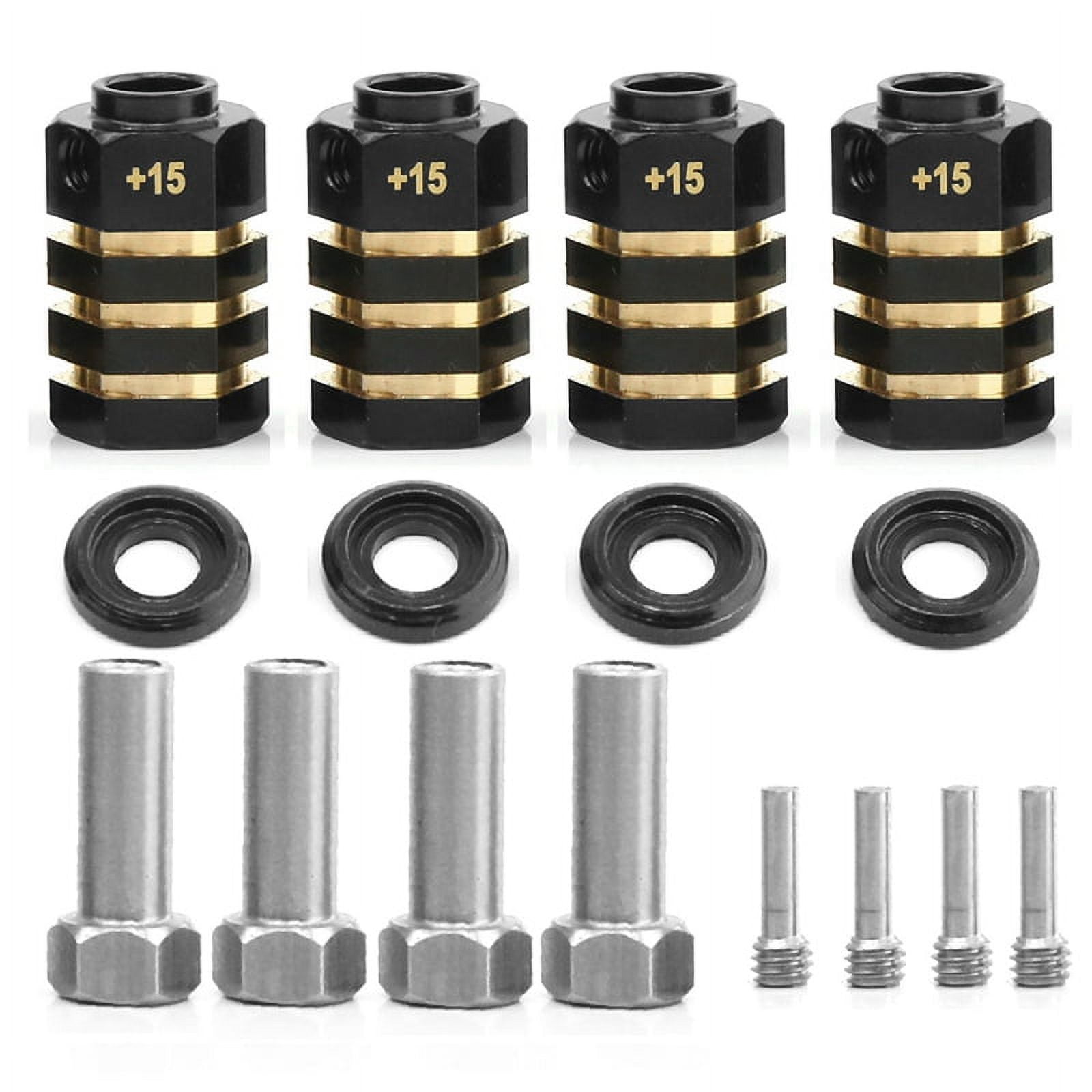 RC Brass Spacers Wheel Hex Hub Extenders for TRX4 TRX6 Wheels Extension Hex Drive Adapter(+15mm ...