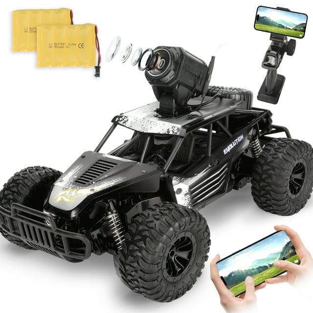 1:16 Scale RC Car, Off-Road Remote Control Truck with Camera, 2 ...