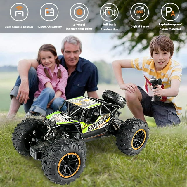 RC Car 1:18 Large Scale, 2.4Ghz All Terrain Waterproof Remote Control Truck ,Four-wheel Drive ...