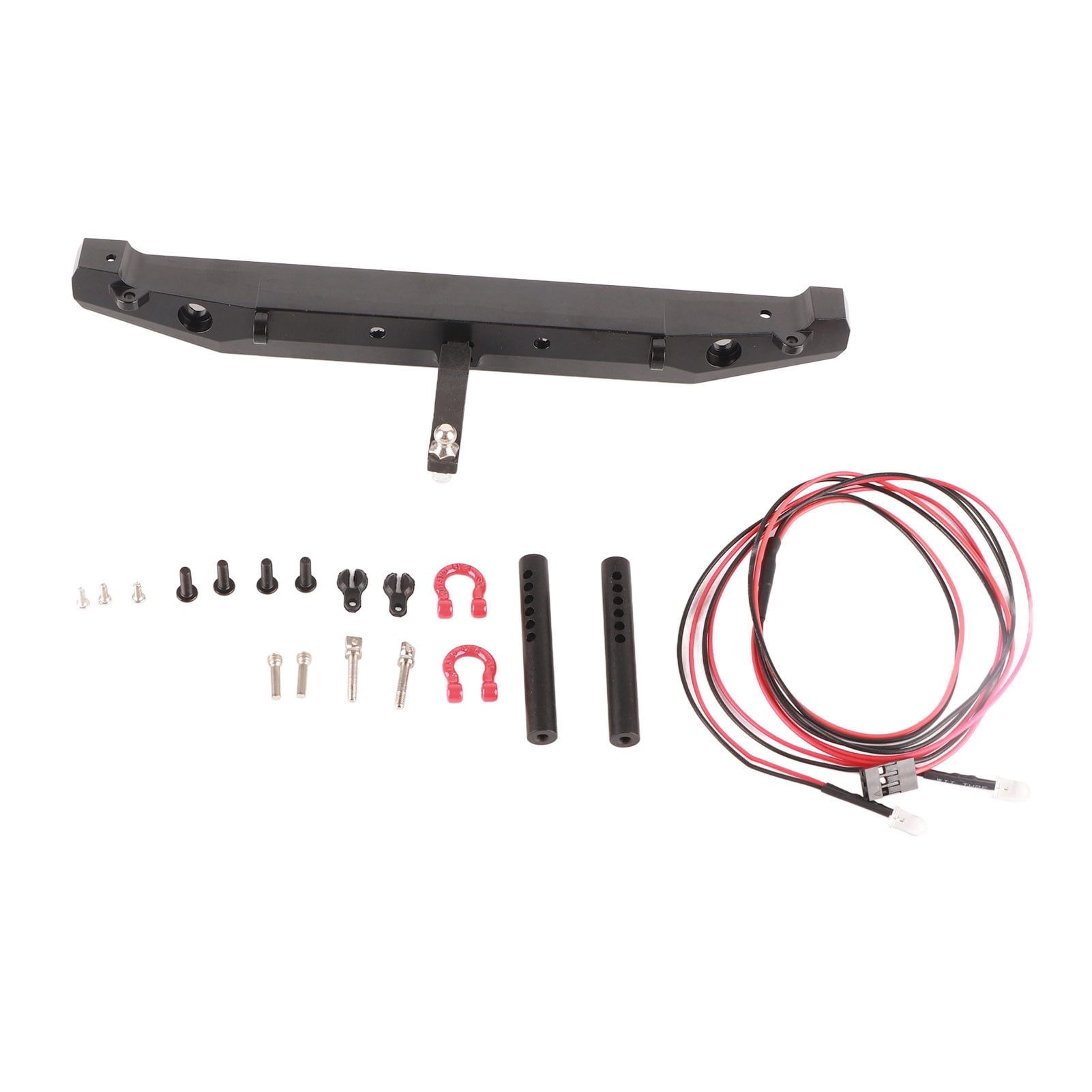 RC Car Rear Bumper, Part Metal Bumper Light with LED Lights for Crawler ...