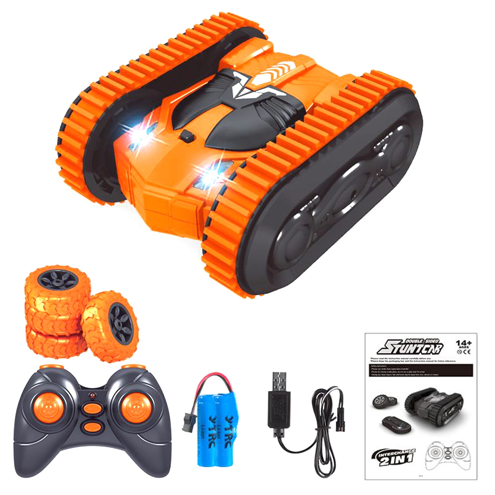 RC Car Two-in-one Double-sided Stunt Car RC Tracked Car Two Speed ...