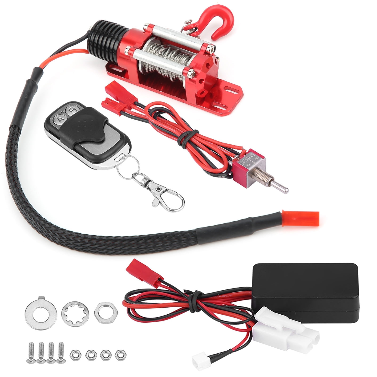 RC Car Winch Vehicle Crawler Car Accessory 1/10 Scale Metal Winch with ...