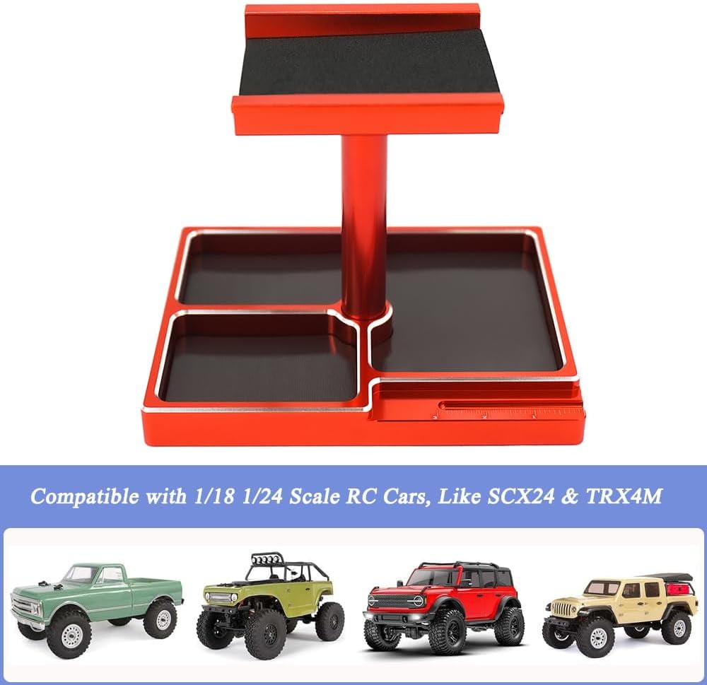 RC Car Work Stand Repair Workstation Tool Kit with RC Screw Tray for 1/ ...