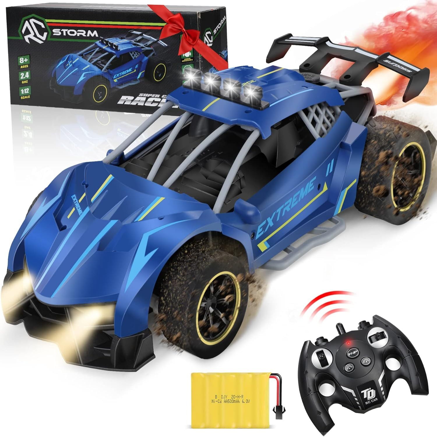 RC Cars - 1:12 Remote Control Car with Spray and LED Light, Remote ...