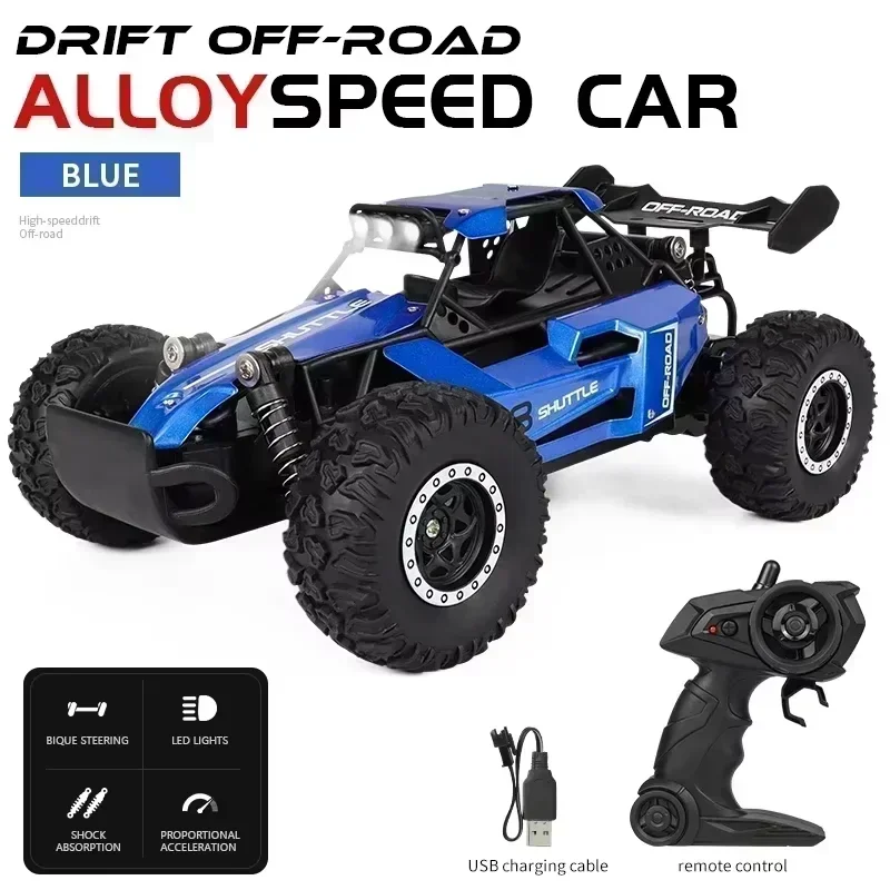 RC Cars 1:16 2.4Ghz All Terrain 2WD Off-Road Climbing Monster Truck High-Speed 20Km/h with LED ...