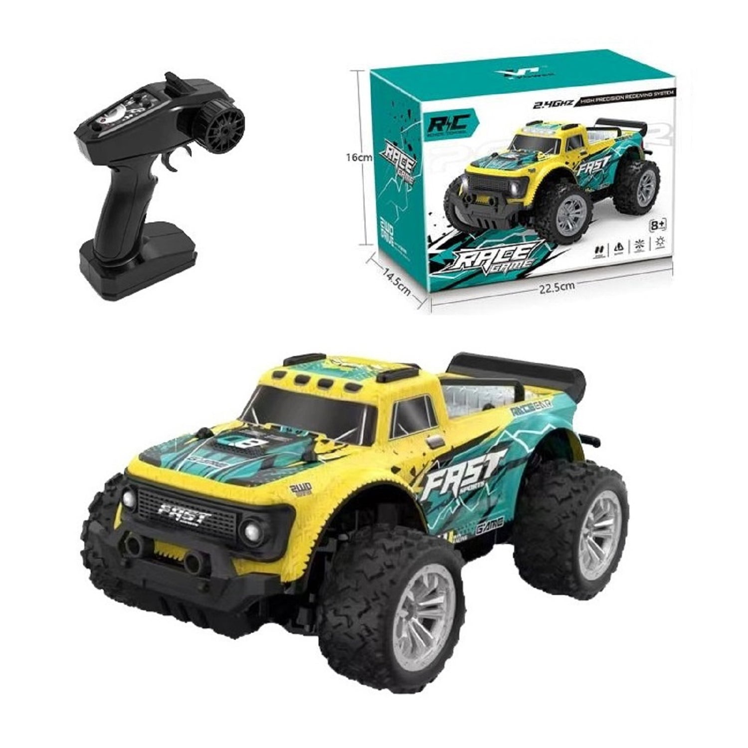 RC Cars 1:20 Scale Off-Road Remote Control Truck with Lights, 18 KM/H 2 ...