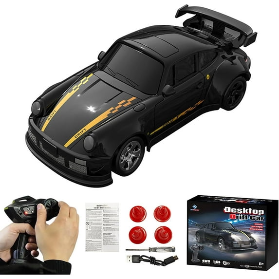 RC Cars 1/64 Scale, 4WD Remote Control Drift Car with LED Lights and ...