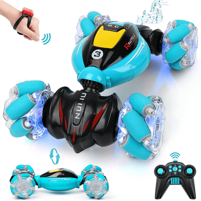 Gesture Sensing Stunt RC Car - Ideal Gift for Boys 6-12 Years, 360° Rotating 4WD, 2.4Ghz ...