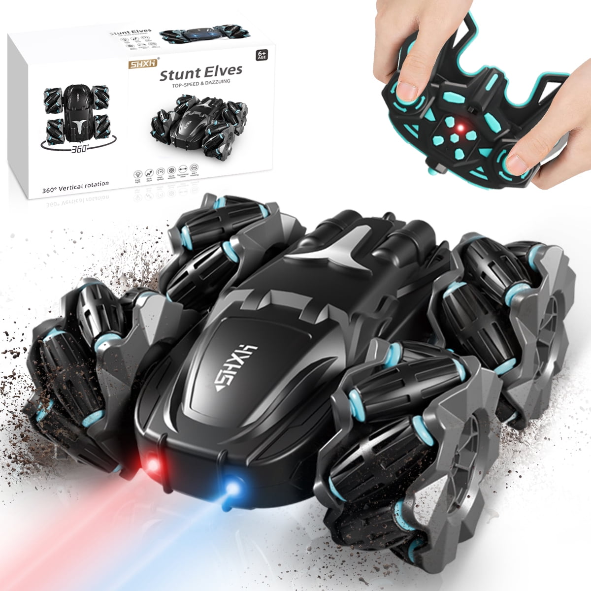 HDJ Kids Toy RC Car, 360° Rotating, 4WD 2.4Ghz, Rechargeable with ...