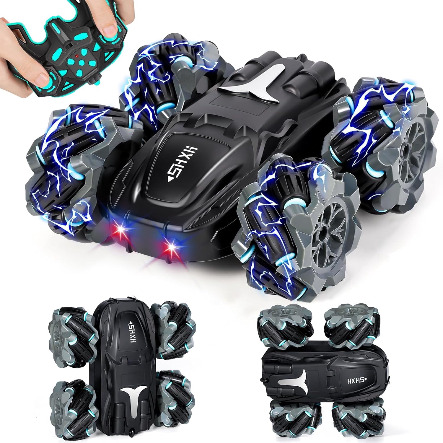 RC Cars , HDJ 360° Rotating Remote Control Car with Headlight, 4WD 2 ...