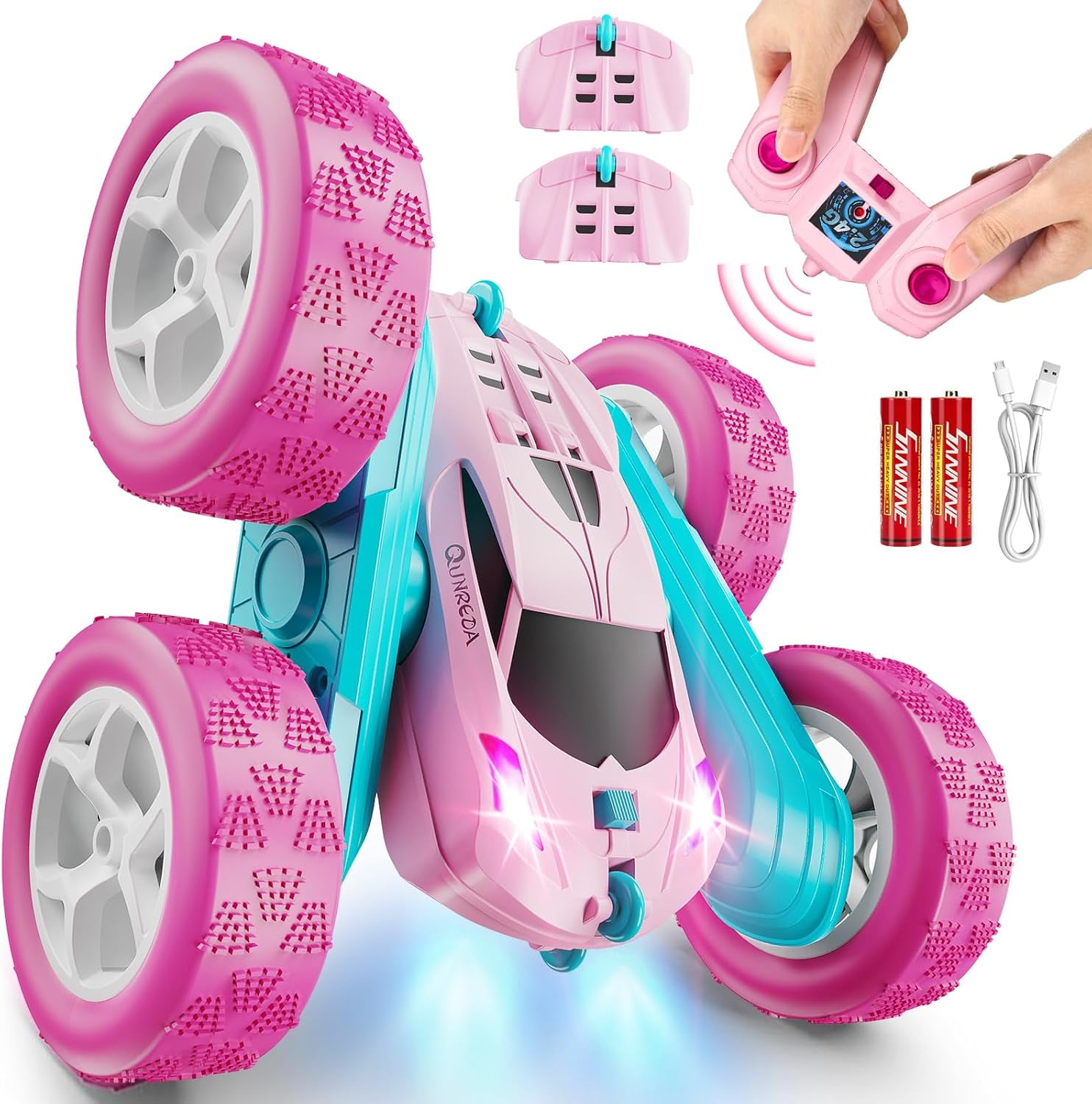 RC Cars, Pink Remote Control Car for Girls, 2.4 GHZ Double Sided RC ...