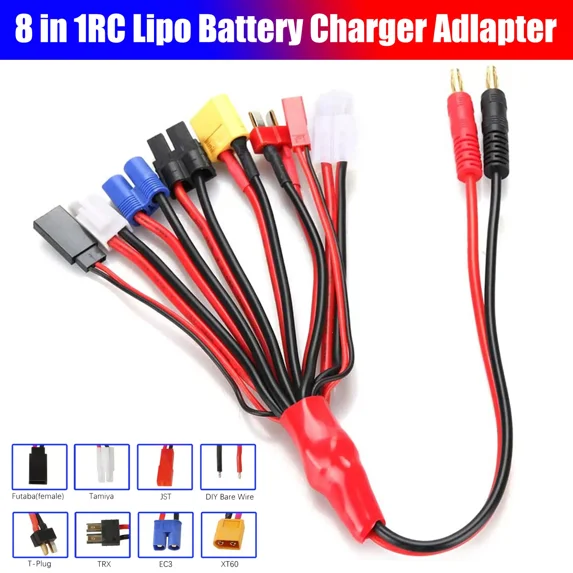 RC Charger Lipo Battery Leads Adapter Connector Splitter Octopus ...