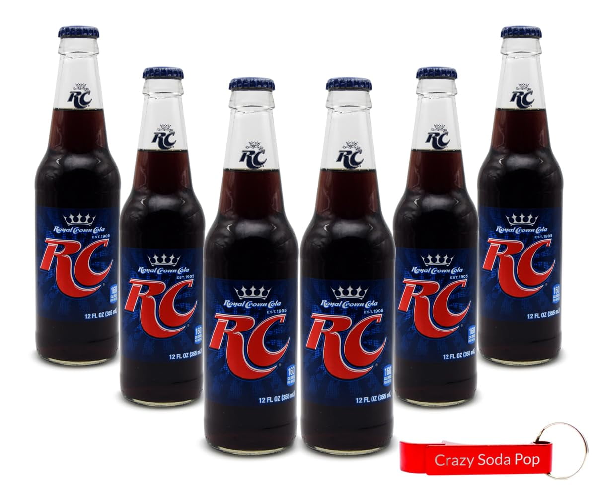 RC Cola | 6 Pack of the Nostalgic Crown Soda with Real Sugar | 12 oz ...