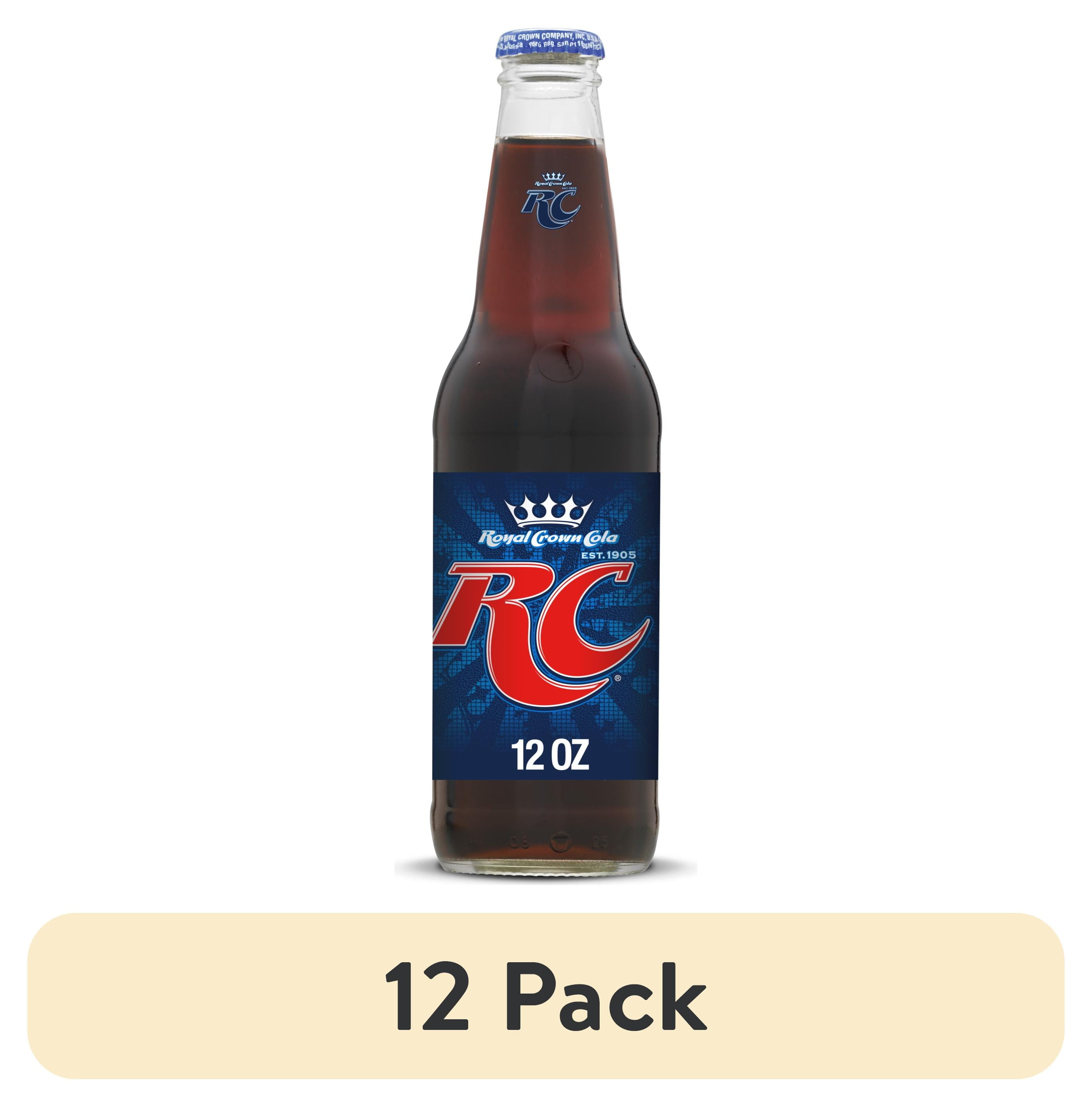 (12 pack) RC Cola Made with Sugar Soda Pop, 12 fl oz, Glass Bottle ...