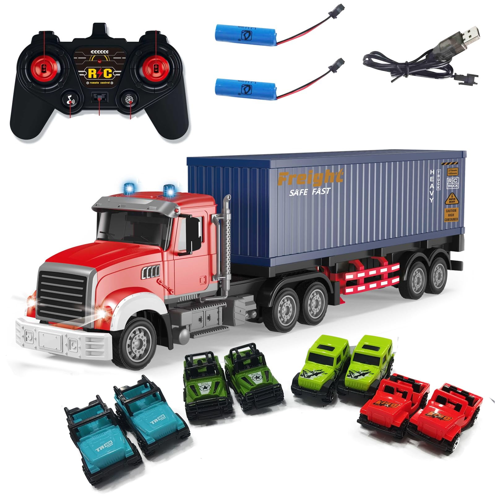 RC Container Transporter Truck, 10WD ABS & Metal Transport Vehicle ...