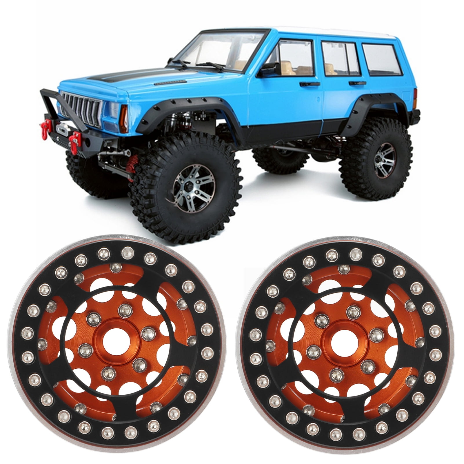 RC Crawler Wheels, 2pc Aluminum Beadlock Rims, 1.9 Inch, Enhance ...