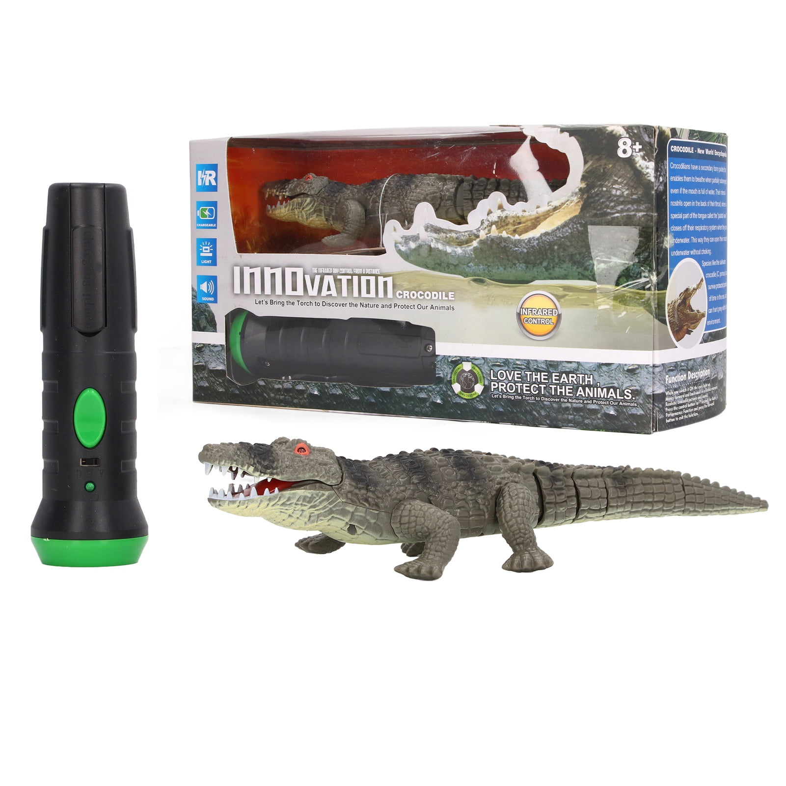 RC Crocodilian Toys Innovative Infrared Light Sensor Sound Effects ...