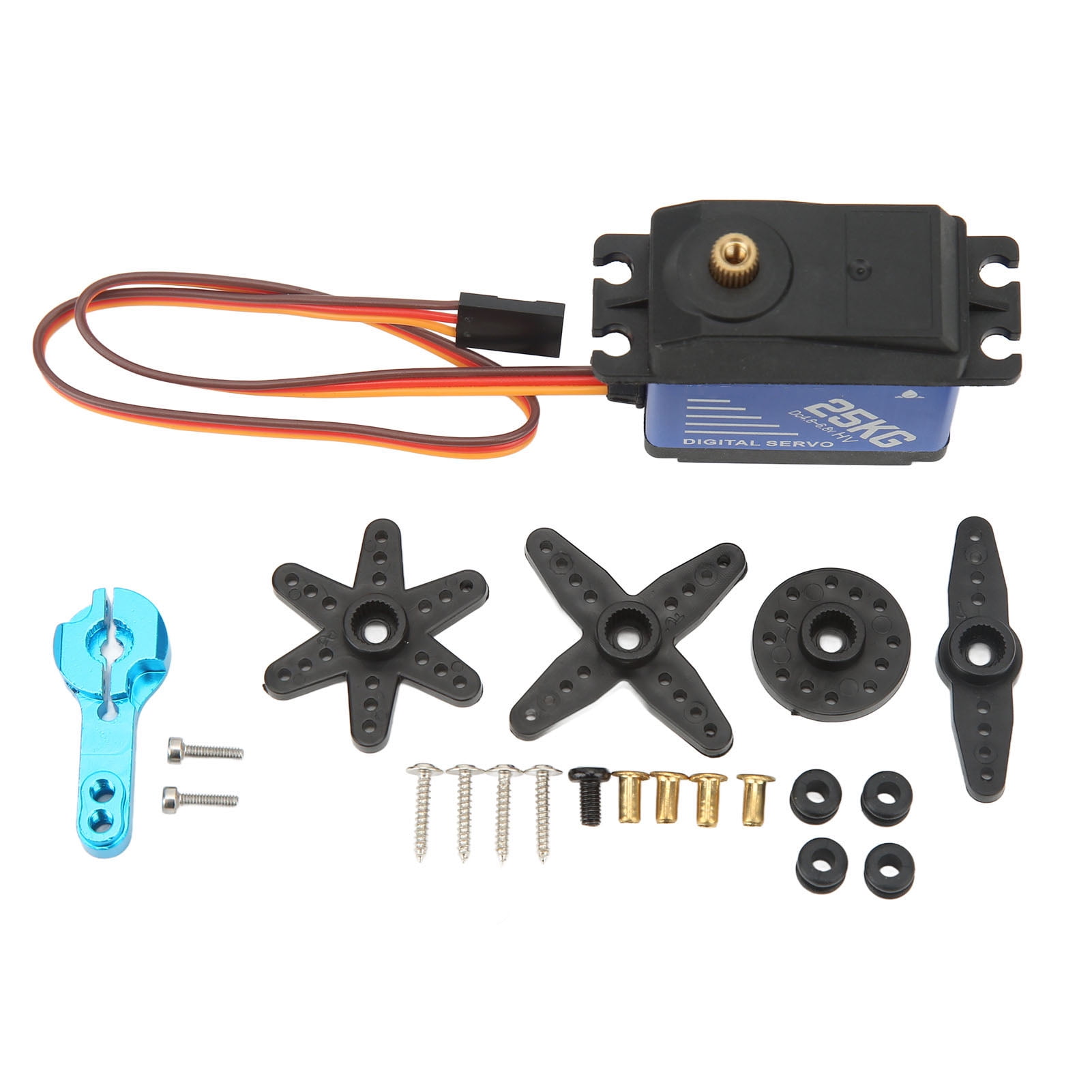 RC Digital Servo Blue Aluminium Alloy 25kg 25T Large Torque Waterproof ...