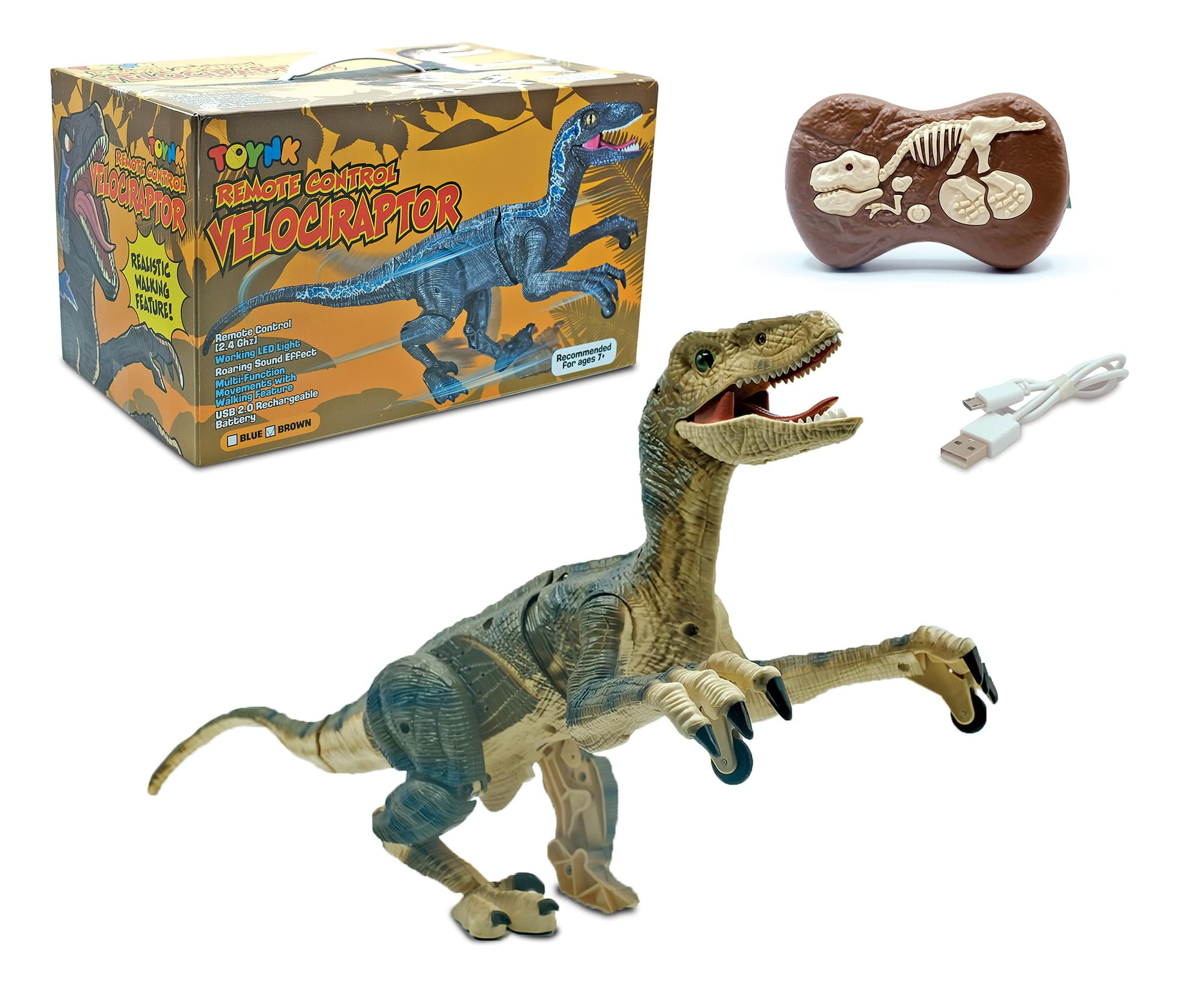 RC Dinosaur Velociraptor Toy with Realistic Walking and Sound Effects ...