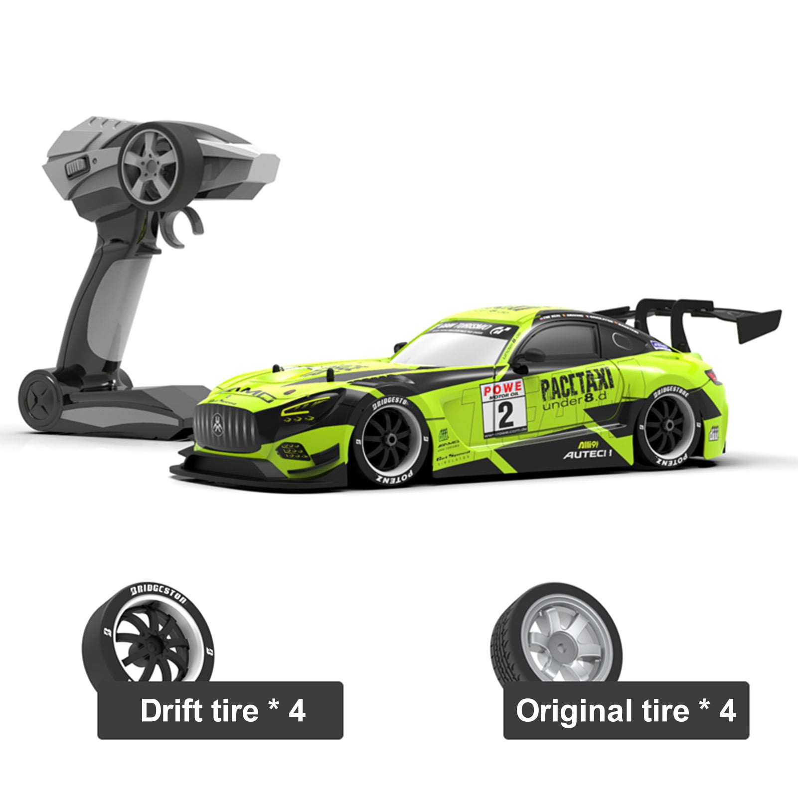 RC Drift Car 1/16 Scale 2.4GHz Remote Control 4 Wheel Drive Racing Car 20km/h Rechargeable ...