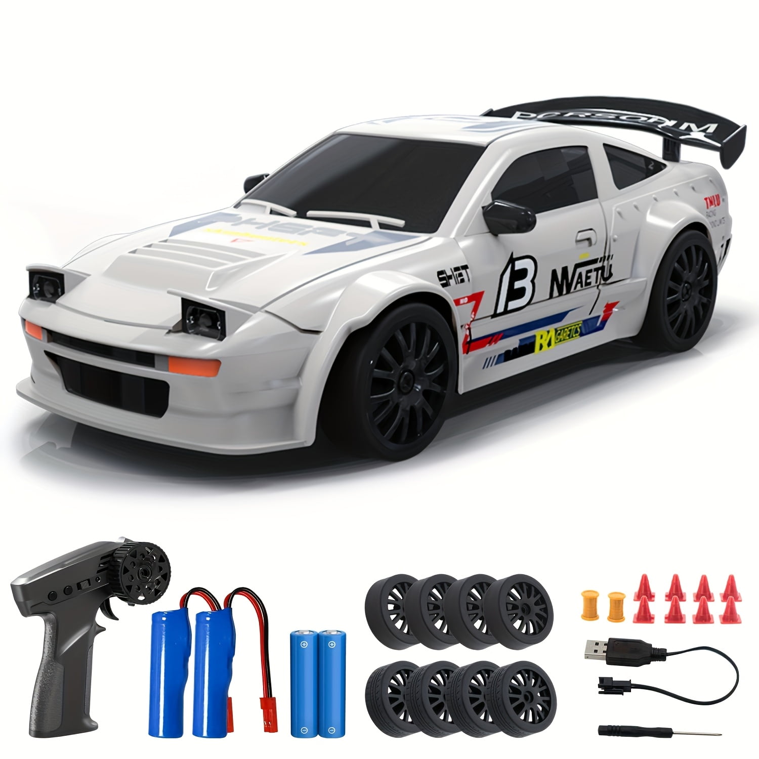 RC Drift Car 1:24 Scale 4WD Remote Control Car 2.4GHZ 20km/h High Speed ...