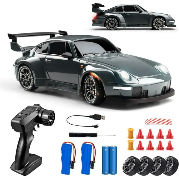 RC Drift Car, 1:24 Scale Remote Control Vehicle with LED Lights, 2.4GHz ...