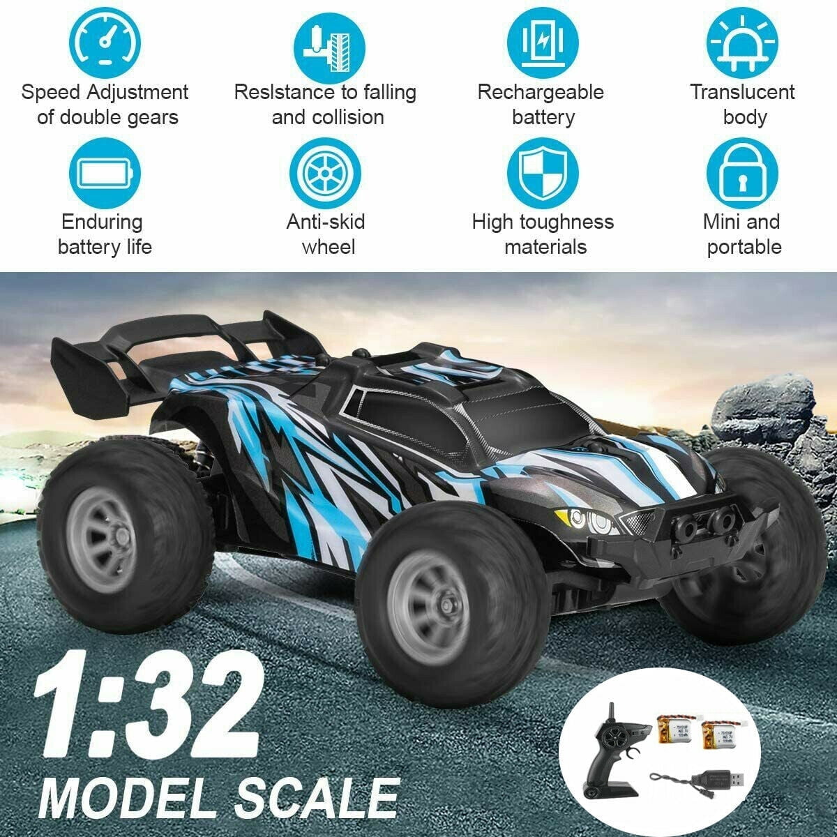 RC Drift Car Toy 2.4G 4WD High Speed Remote Control Race Car W/ Charger ...