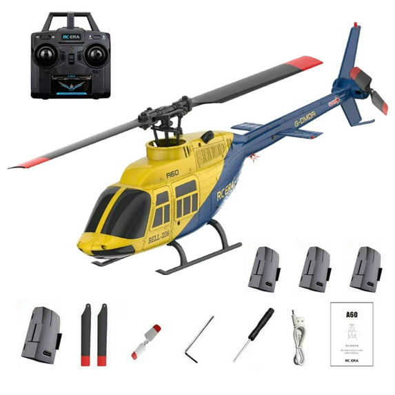 RC ERA A60 Bell206 RC Helicopter with One-Key Takeoff/Landing, 1/42 ...