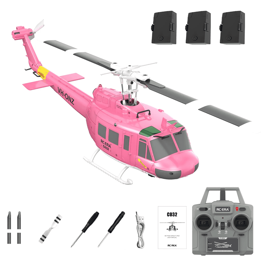 RC ERA C032 RC Helicopter with 3D Invert Flight, 1/48 UH-1 Huey 6CH 6 ...